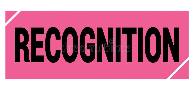RECOGNITION Text on Pink-black Grungy Stamp Sign Stock Illustration ...