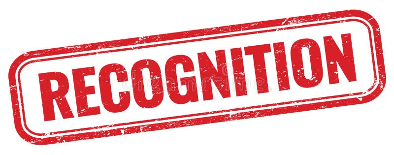 RECOGNITION Text on Red Grungy Stamp Stock Illustration - Illustration ...