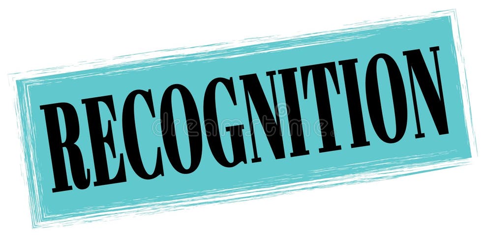 RECOGNITION Text Written on Blue-black Stamp Sign Stock Illustration ...