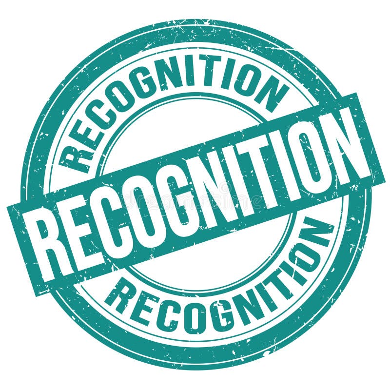 RECOGNITION Text Written on Blue Round Stamp Sign Stock Illustration ...