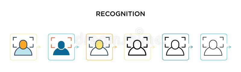 Recognition Vector Icon in 6 Different Modern Styles. Black, Two ...