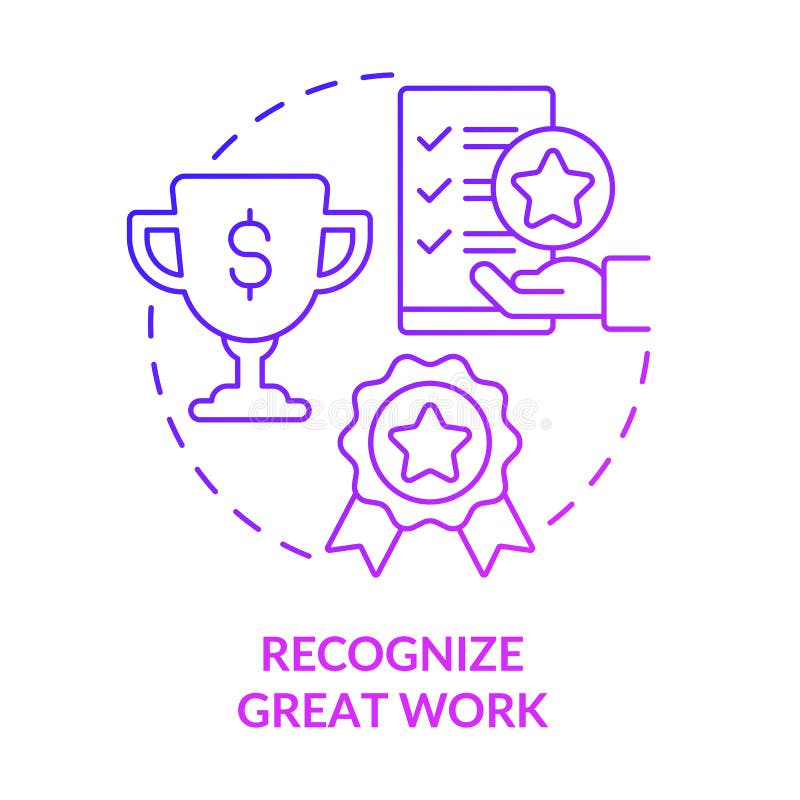 Recognize Great Work Purple Gradient Concept Icon Stock Vector ...