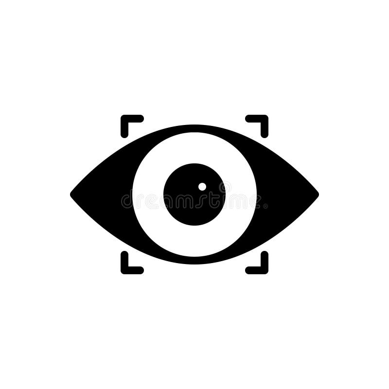 Black Solid Icon for Recognize, Observe and Eye Stock Vector ...