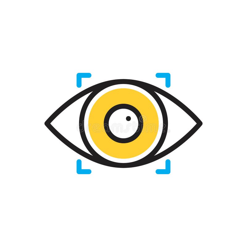 Multi Color Icon for Recognize, Observe and Eye Stock Vector ...