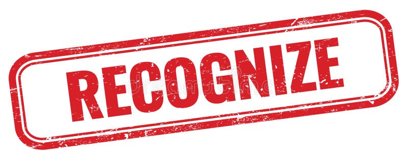 RECOGNIZE Text on Red Grungy Stamp Stock Illustration - Illustration of ...