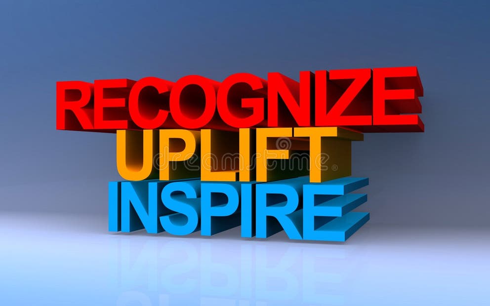 Recognize Uplift Inspire on Blue Stock Illustration - Illustration of ...