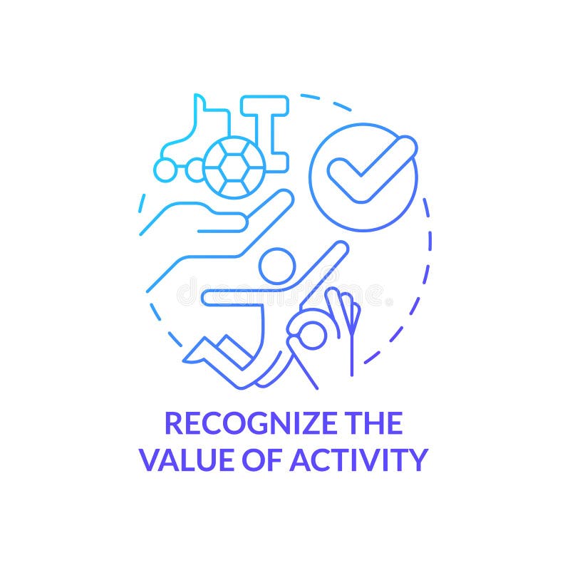 Recognize Value of Activity Blue Gradient Concept Icon Stock Vector ...