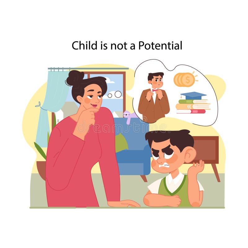 Recognizing Child Unique Path Concept. Flat Vector Illustration Stock ...