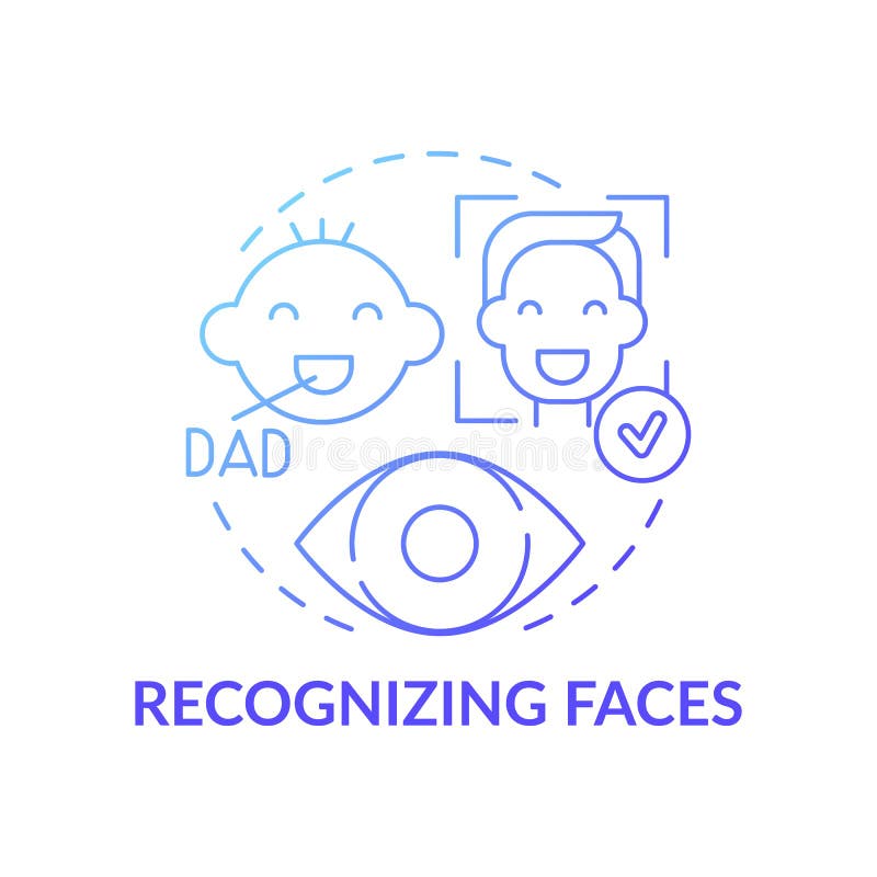 Recognizing Faces Blue Gradient Concept Icon Stock Vector ...