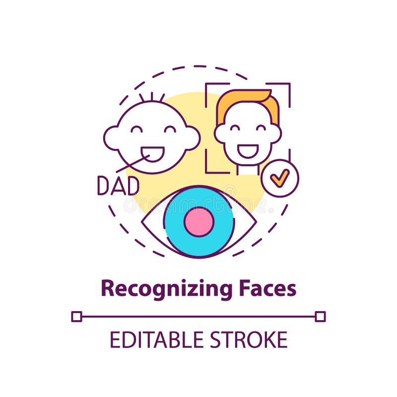 Recognizing Faces Concept Icon Stock Vector - Illustration of early ...
