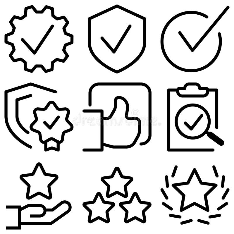 Recomendation and Satisfaction Feedback Icon Set Stock Vector ...
