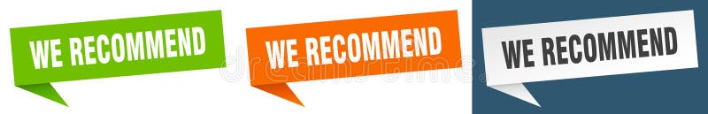 We Recommend Banner. we Recommend Speech Bubble Label Set Stock Vector ...