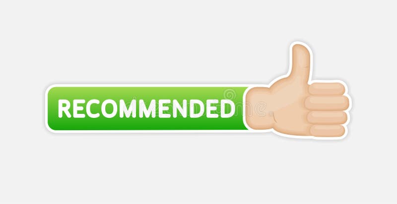 Recommend Flat Icon on White Background. Green Label Recommended Stock ...