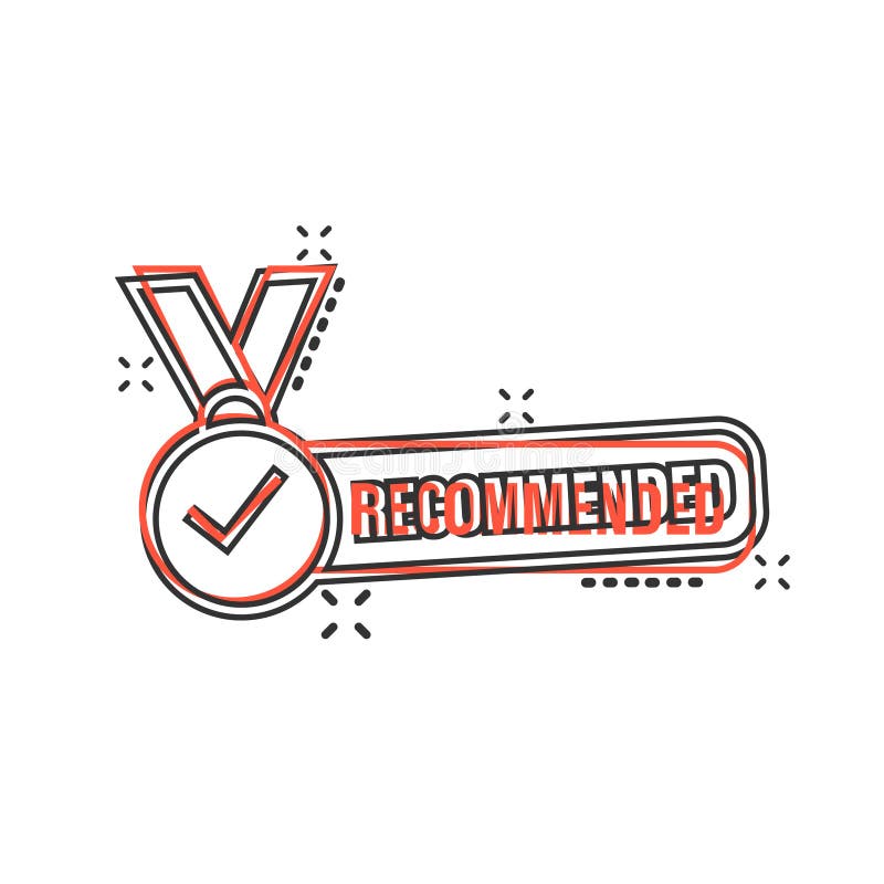 Recommend Icon in Flat Style. Check Mark Medal Vector Illustration on ...