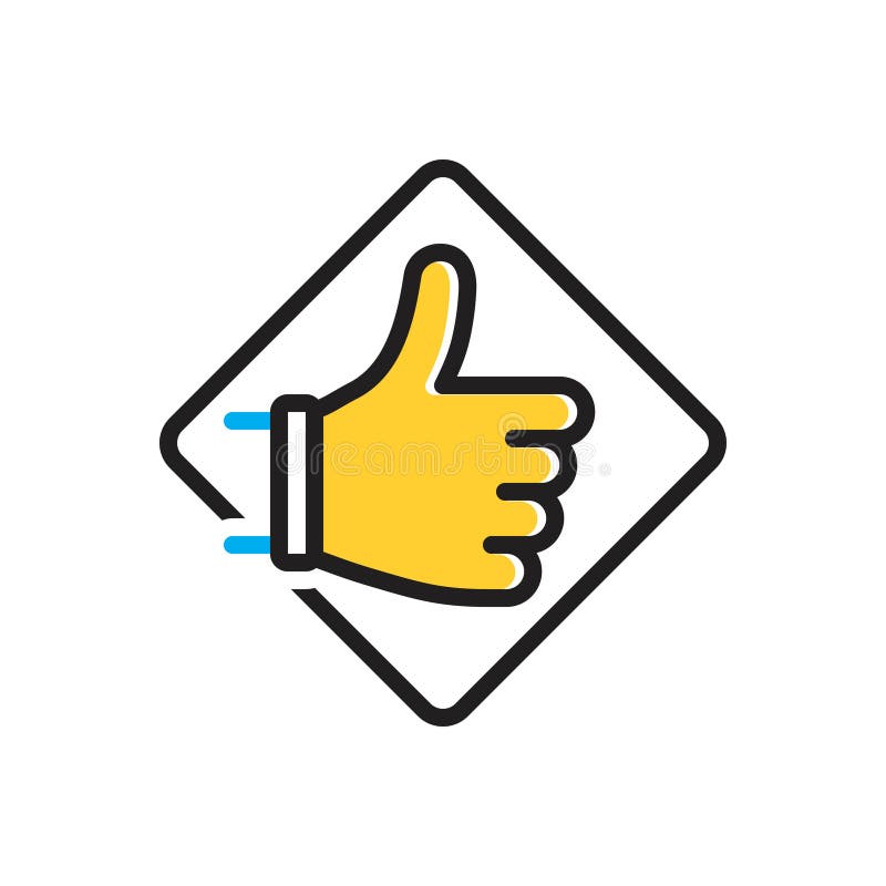 Multi Color Icon for Recommend, Like, Accept Stock Illustration ...