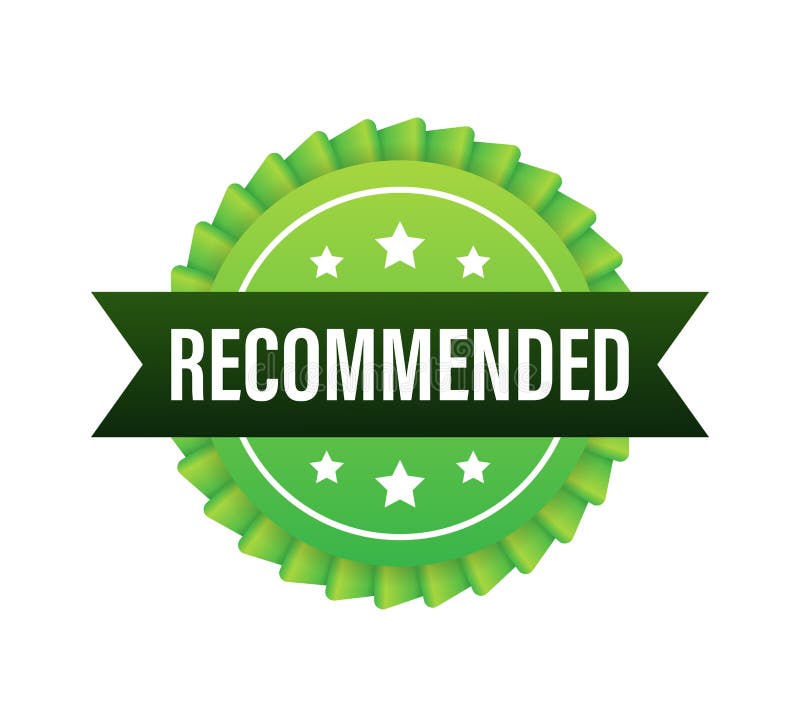 Recommend Icon Design. Red Label Recommend with Thumb Up Icon in Trendy ...