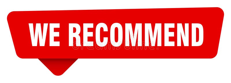 We Recommend Red Sticker Isolated on Transpatent Background. we ...