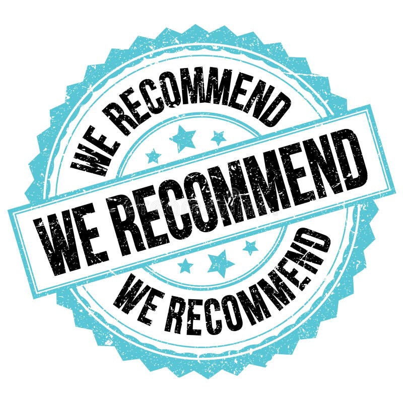 We RECOMMEND Text on Blue-black Round Stamp Sign Stock Illustration ...