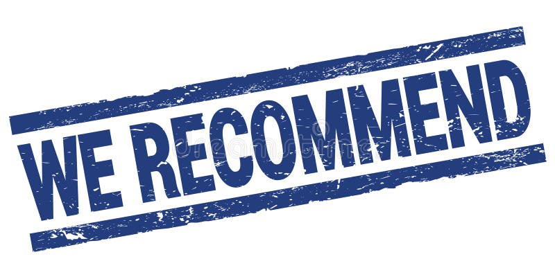 We RECOMMEND Text on Blue Rectangle Stamp Sign Stock Illustration ...