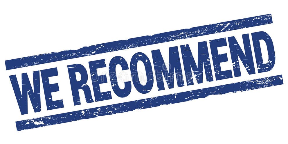 We RECOMMEND Text on Blue Rectangle Stamp Sign Stock Illustration ...