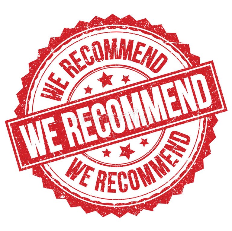 We RECOMMEND Text on Red Round Stamp Sign Stock Illustration ...