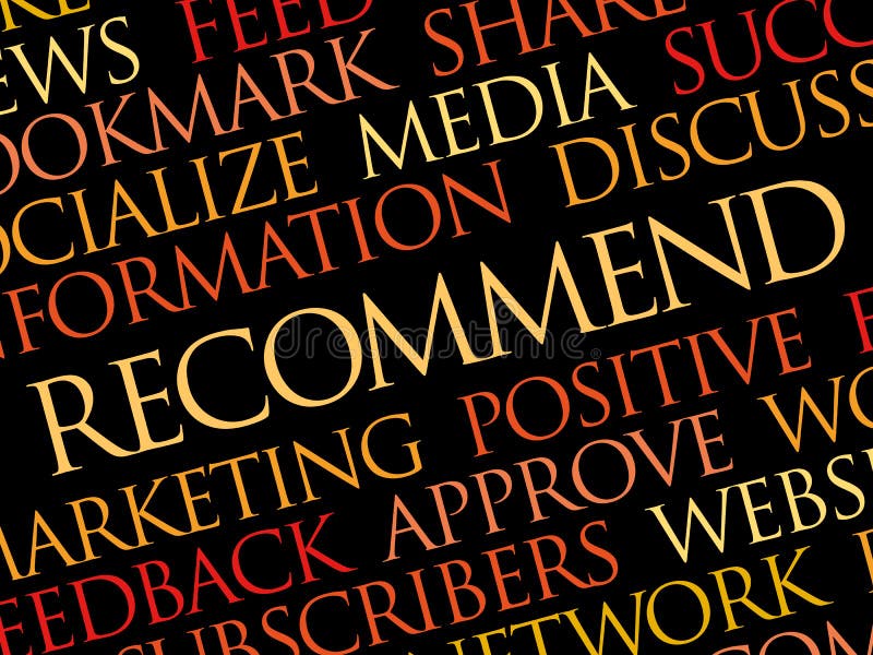 Recommend word cloud stock illustration. Illustration of group - 200003611