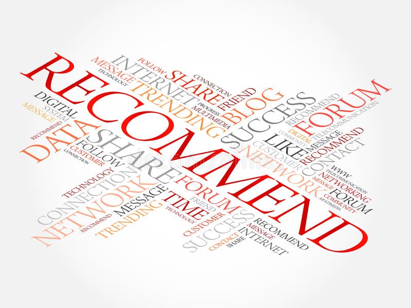 Recommend word cloud stock illustration. Illustration of group - 200003611