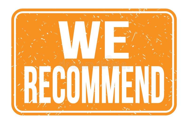We RECOMMEND, Words on Orange Rectangle Stamp Sign Stock Illustration ...