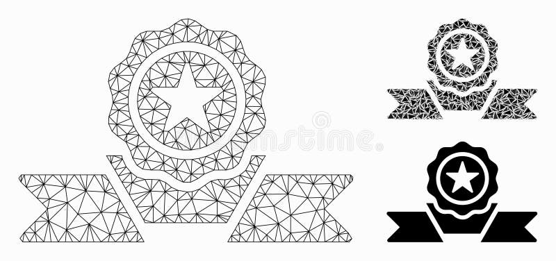 Recommendation Badge Vector Mesh Network Model and Triangle Mosaic Icon ...