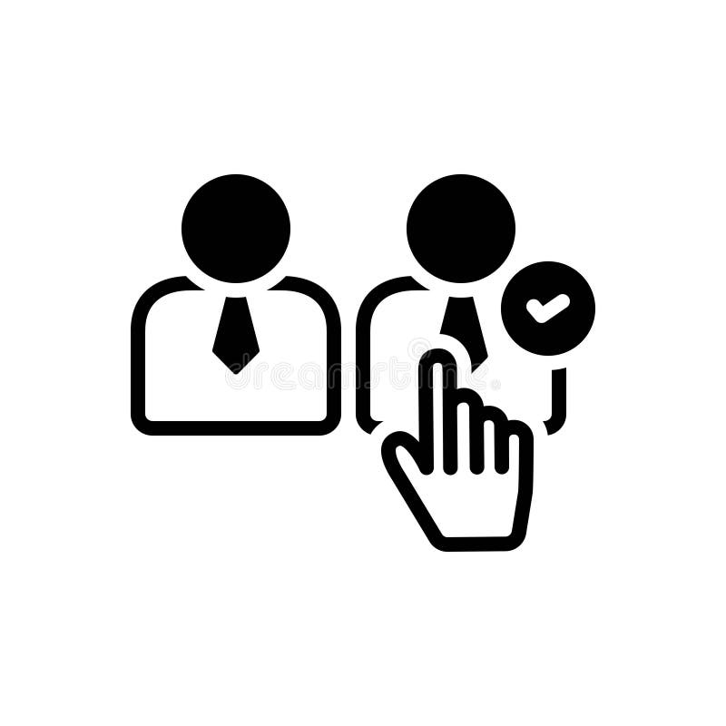 Black Solid Icon for Recommendation, Pleading and Select Stock Vector ...