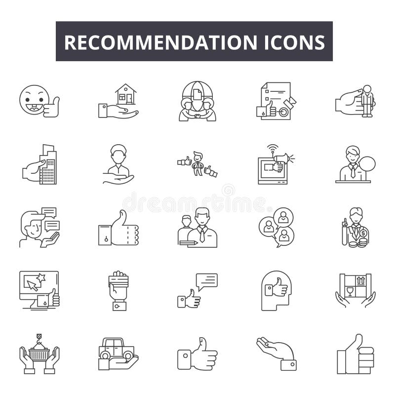 Recommendation Line Icons, Signs, Vector Set, Outline Illustration ...