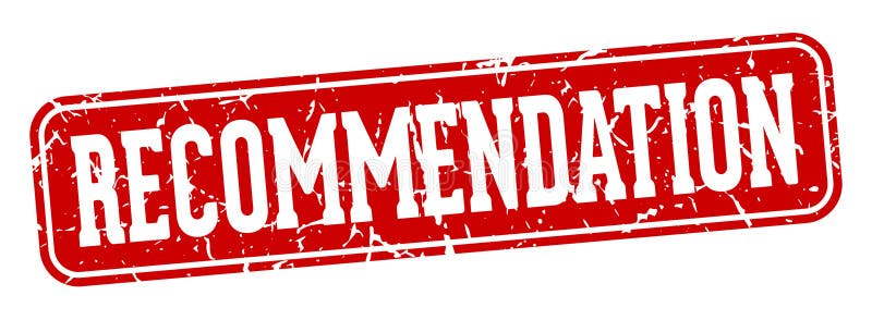 Recommendation Rectangular Sign. Recommendation Stamp Stock Vector ...
