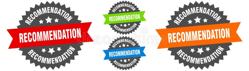 Recommendation Sign. Recommendation Circular Band Label. Recommendation ...