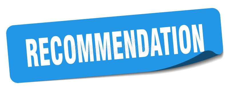 Recommendation Sticker. Recommendation Label Stock Vector ...