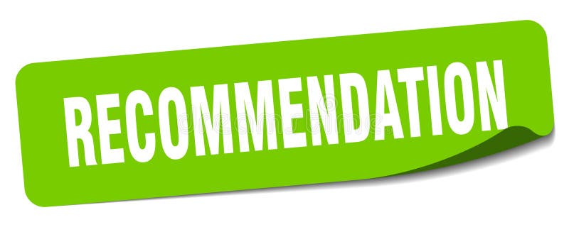 Recommendation Sticker. Recommendation Label Stock Vector ...