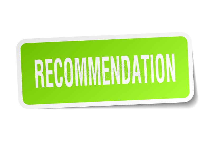 Recommendation Sticker. Recommendation Square Sign Stock Vector ...