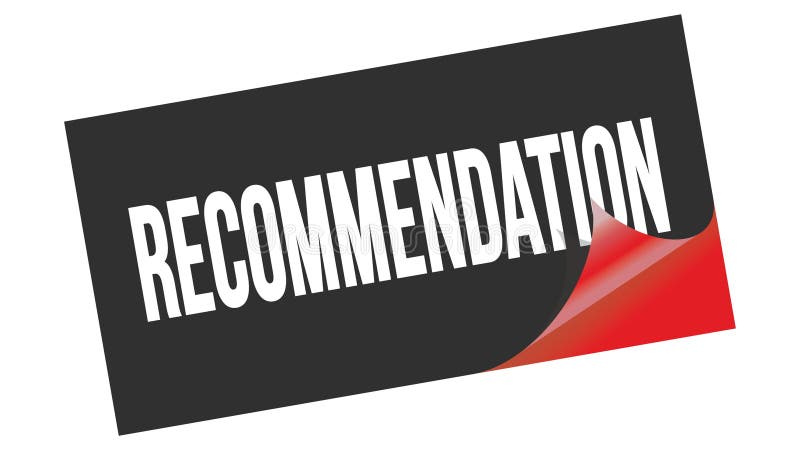 RECOMMENDATION Text on Black Red Sticker Stamp Stock Illustration ...