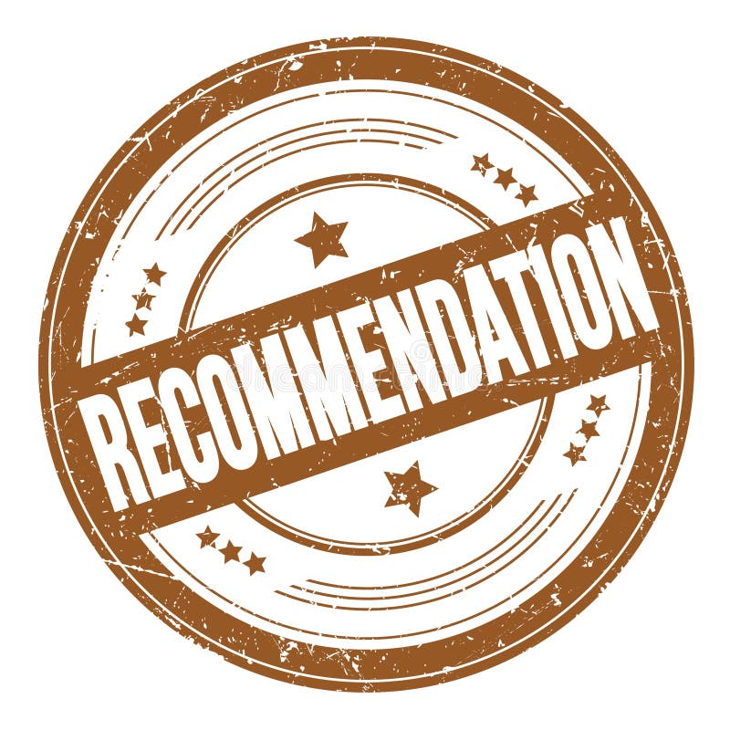 RECOMMENDATION Text on Brown Round Grungy Stamp Stock Illustration ...