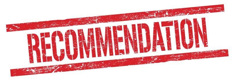 RECOMMENDATION Text on Red Grungy Rectangle Stamp Stock Illustration ...