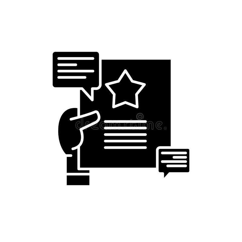 Recommendations Black Icon, Vector Sign on Isolated Background ...