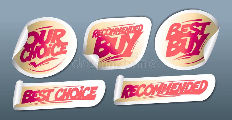 Recommended Buy, Best Choice, Best Buy - Stickers Collection Stock ...