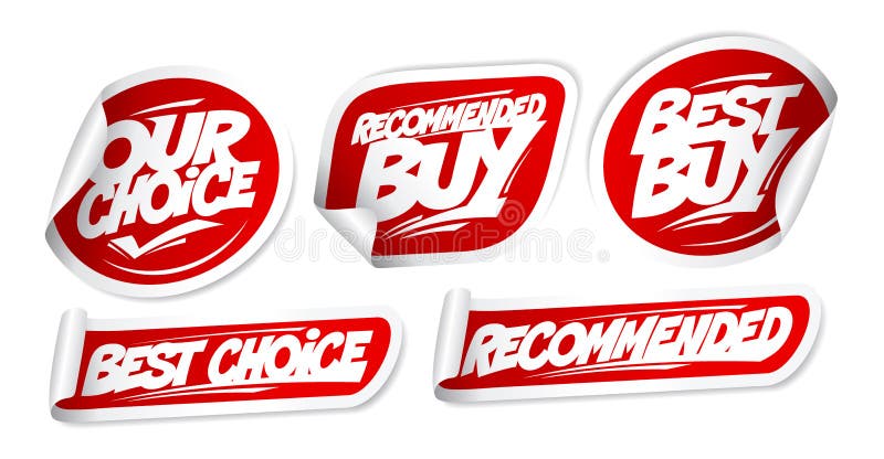 Recommended Buy, Best Choice, Best Buy Vector Stickers Collection Stock ...