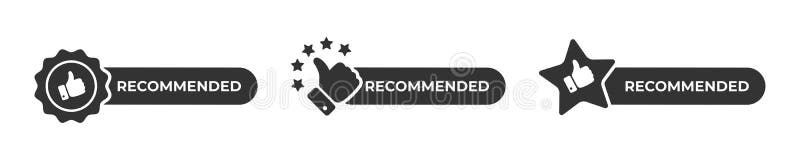Recommended Icon with Thumb Up. Recommended Sticker Label ...