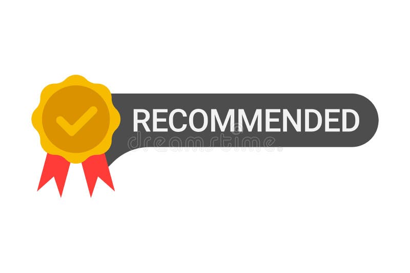 Recommended Label with Five Stars and Thumbs Up Stock Vector ...