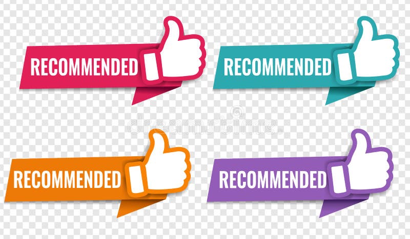 Recommended Label with Hands Set with Transparent Background Stock ...