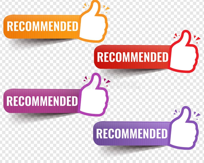 Set of Red Recommended Labels or Signs Stock Vector - Illustration of ...