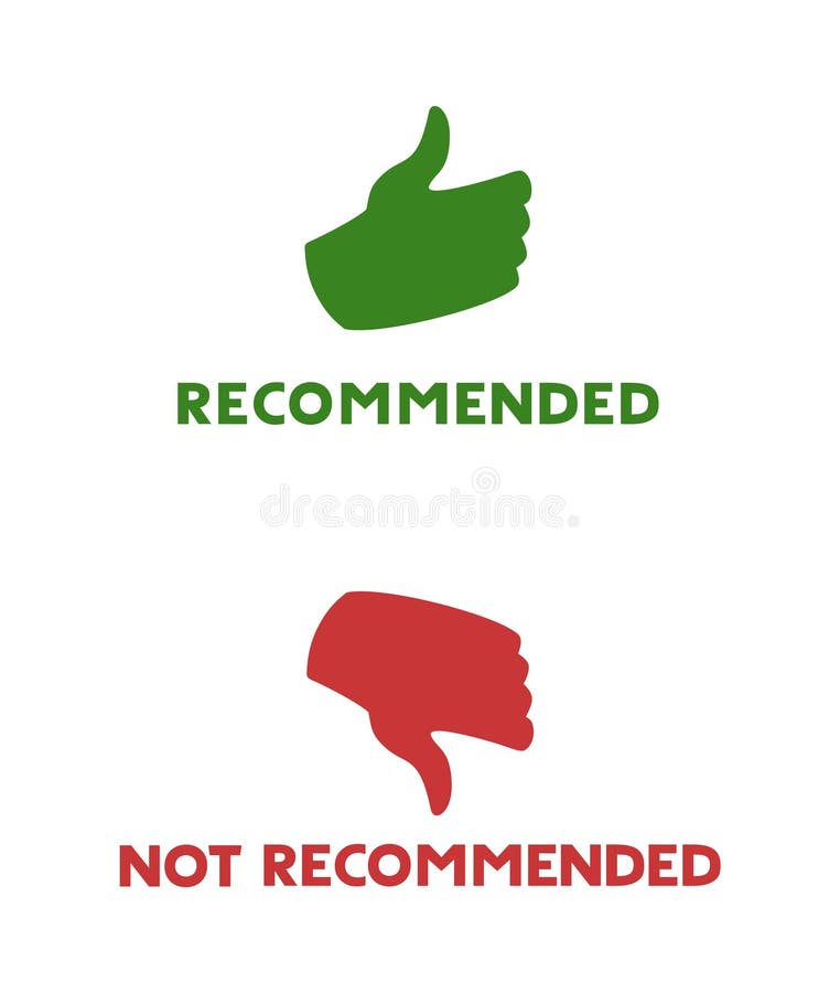 Recommended and No Recommended Symbol Stock Vector - Illustration of ...