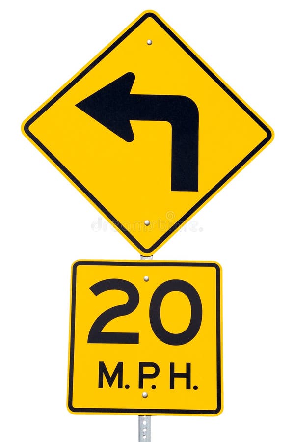 Right Curve 45 Mph Signs