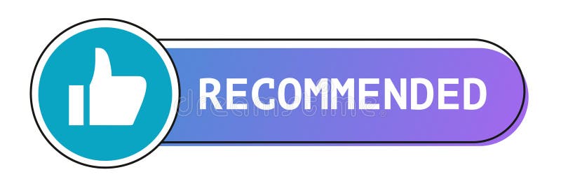 Recommended Sticker with Like Hand Symbol Stock Vector - Illustration ...
