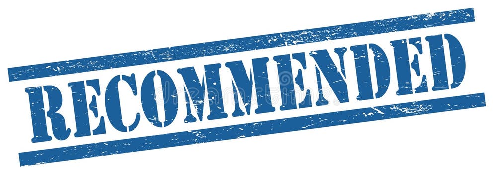 RECOMMENDED Text on Blue Grungy Rectangle Stamp Stock Illustration ...